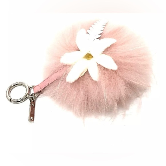 Fendi | Accessories | Fendi Pink Fur Fluffy Bag Charm Keychain | Poshmark